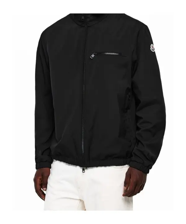 Moncler Logo Patch High Neck Zip-up Jacket