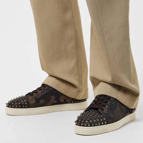 CHRISTIAN LOUBOUTIN Camouflage Studded Low-top Sneakers