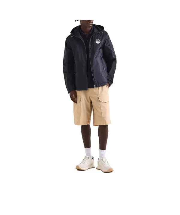 Moncler Hooded Windbreaker With Logo Patch