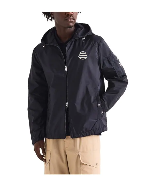 Moncler Hooded Windbreaker With Logo Patch