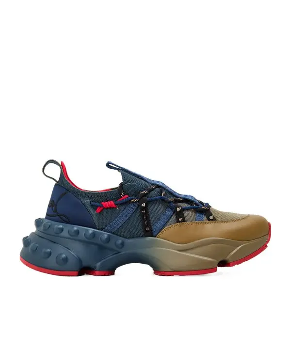 CHRISTIAN LOUBOUTIN Trail Runners With Stud Detailing - Blue