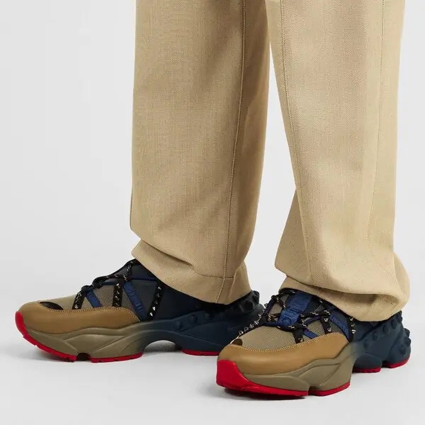 CHRISTIAN LOUBOUTIN Trail Runners With Stud Detailing - Blue