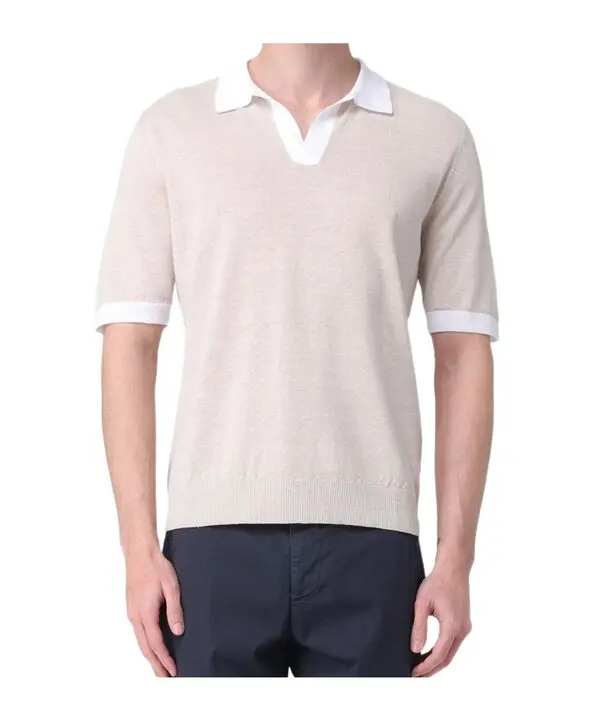 Eleventy Short-sleeved Knit Polo Shirt - Pink