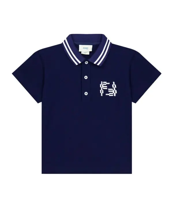 Fendi Logo Short Sleeve Polo Shirt