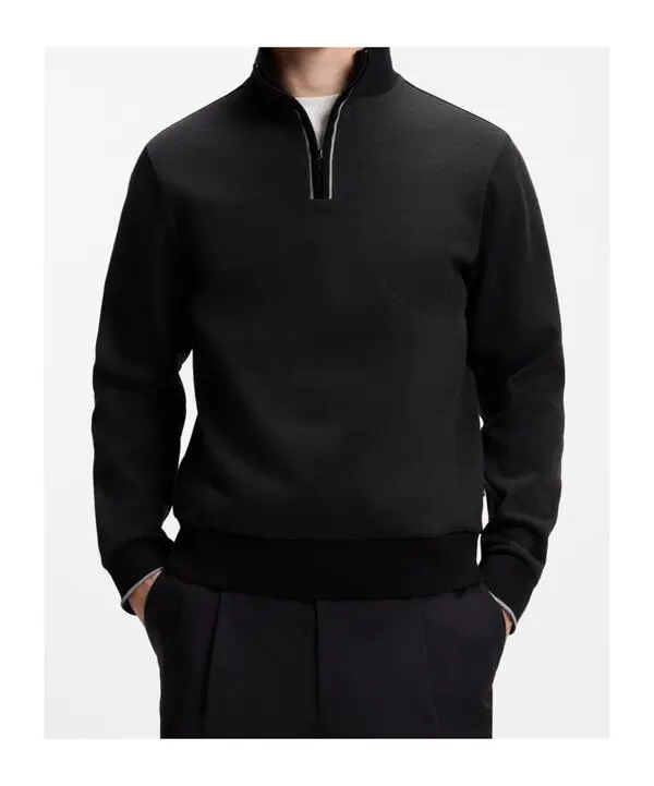 Hugo Boss Half-zip Micro-textured Sweatshirt