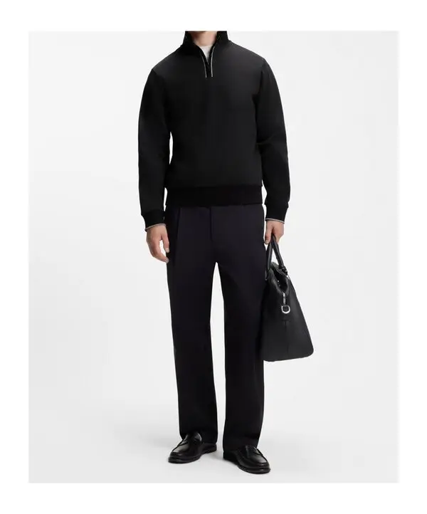 Hugo Boss Half-zip Micro-textured Sweatshirt