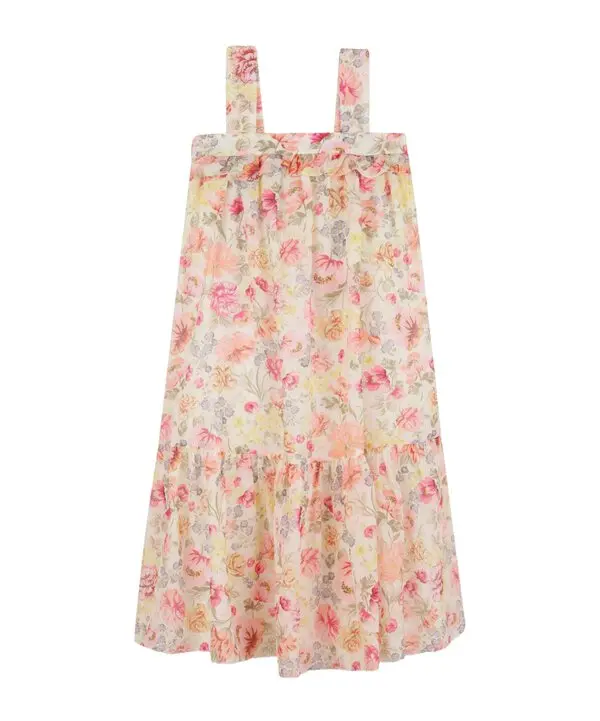 Chloé Floral Print Tiered Maxi Dress With Halterneck - Nude