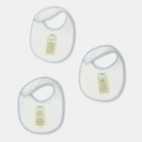 Fendi Bib Set Of Three - White