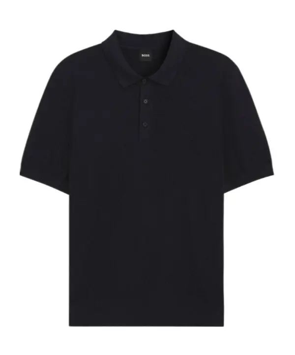 Hugo Boss Regular-fit Knit Polo In Structured Fabric