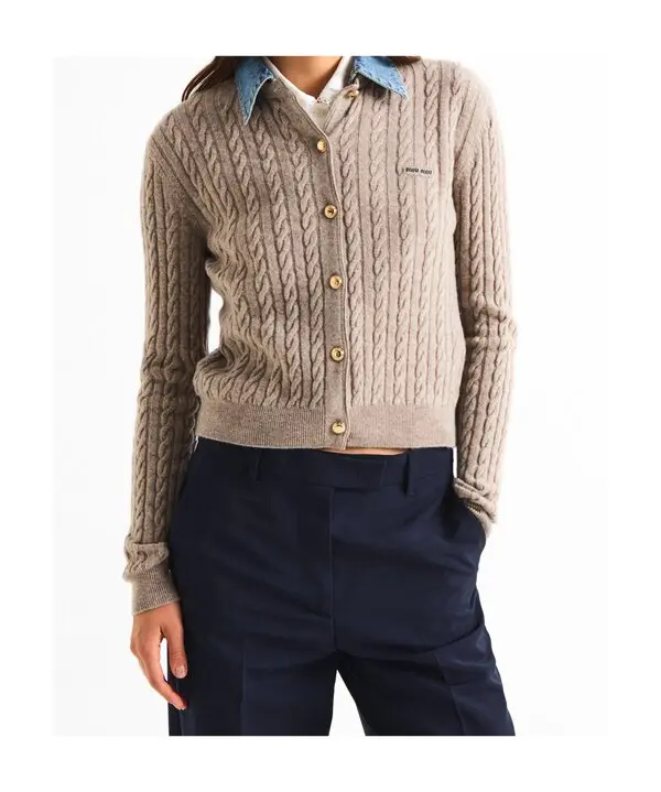 Miu Miu Cashmere Chambra - Nude