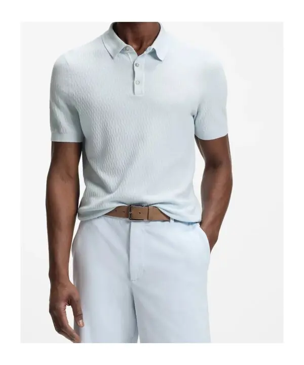 Hugo Boss Regular-fit Knit Polo In Structured Fabric