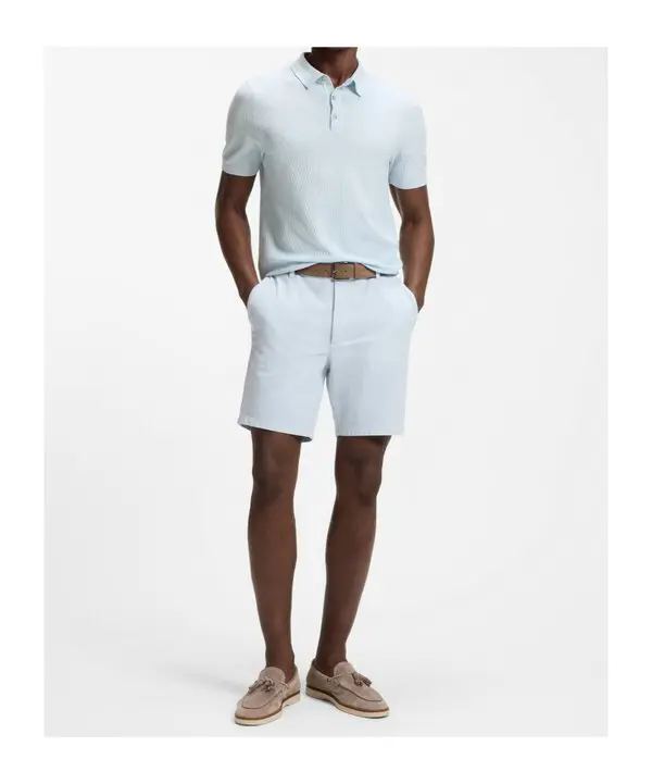 Hugo Boss Regular-fit Knit Polo In Structured Fabric
