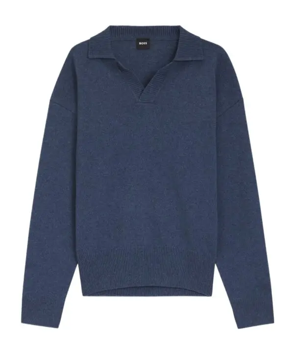 Hugo Boss Collared Long-sleeved Knit Sweater