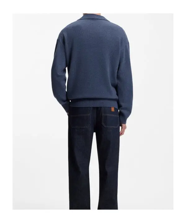 Hugo Boss Collared Long-sleeved Knit Sweater