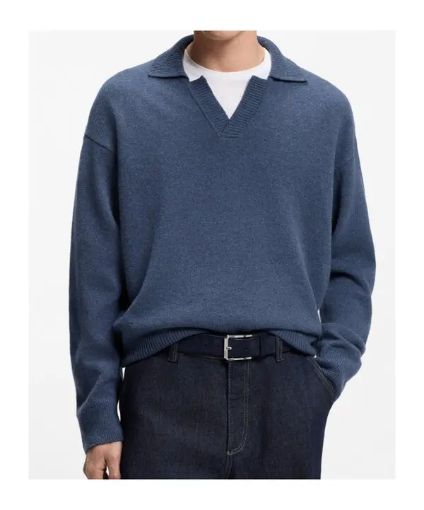 Hugo Boss Collared Long-sleeved Knit Sweater