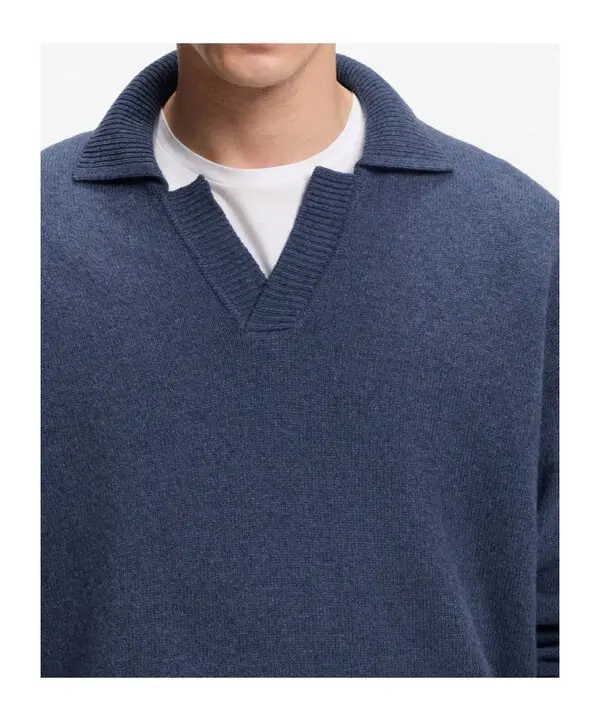 Hugo Boss Collared Long-sleeved Knit Sweater