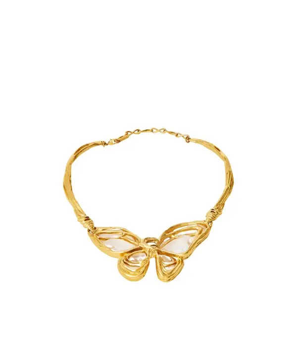Chloé Butterfly Pendant Necklace - Yellow