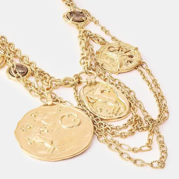 Chloé Layered Coin Pendant Necklace