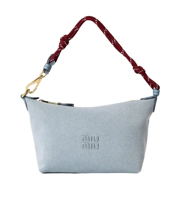 Miu Miu Textured Logo Clutch Bag - Gray