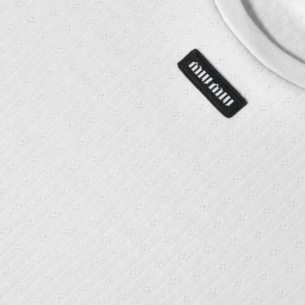 Miu Miu Pointelle Slim Fit T-shirt