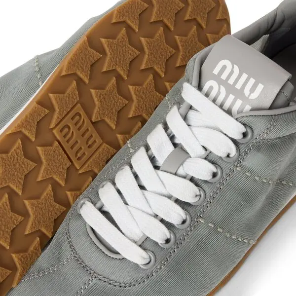 Miu Miu Plume Suede Sneakers - Gray