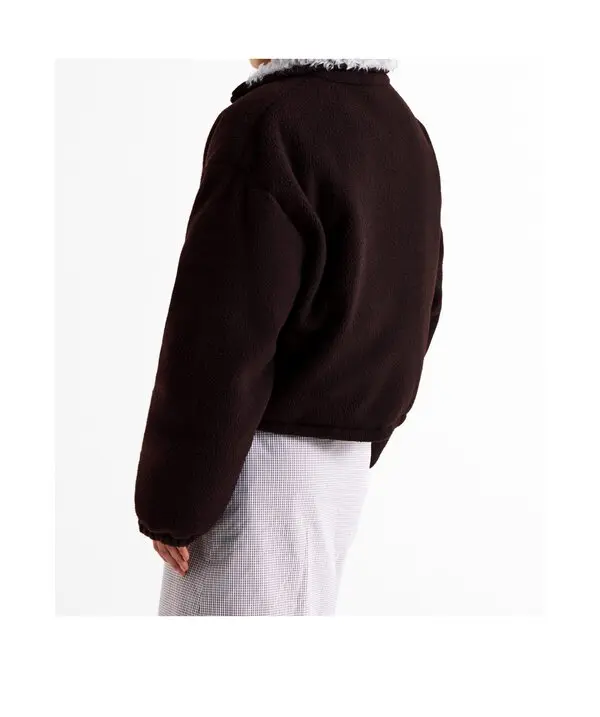 Miu Miu Zip-up Fleece Jacket With Faux Fur Collar