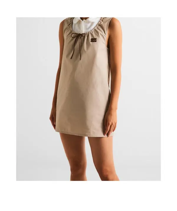Miu Miu Panama Mini Dress - Nude