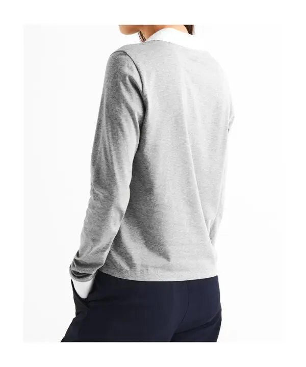 Miu Miu Knitted Long Sleeve Polo Shirt - Gray