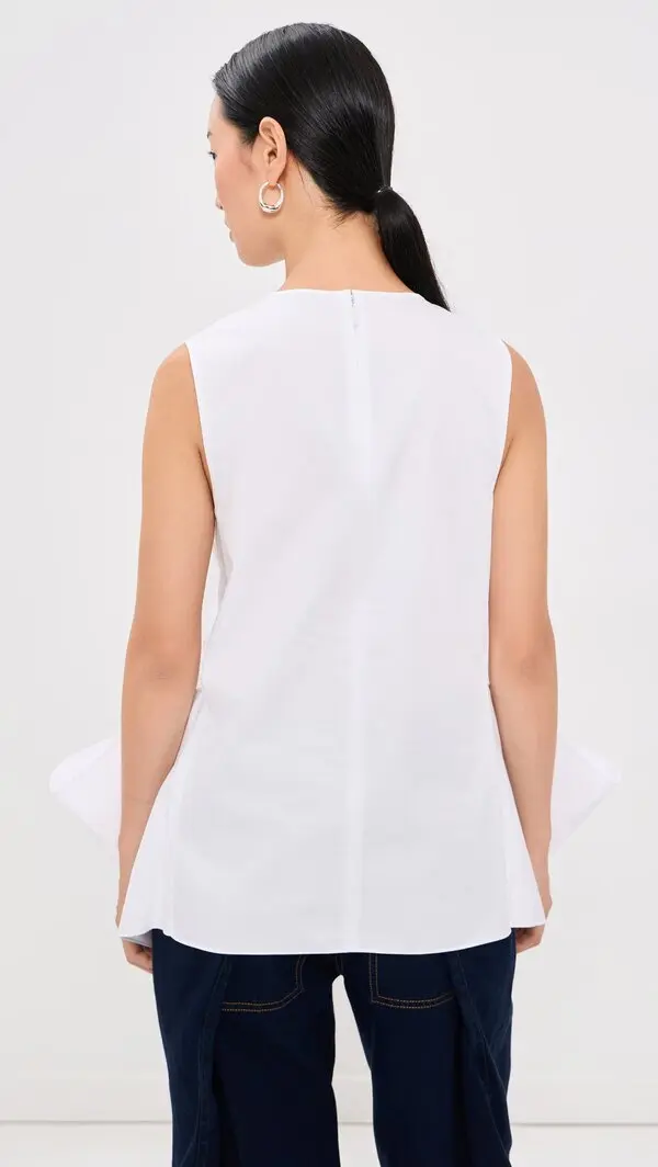 Tibi Eco Poplin Side Drape Top