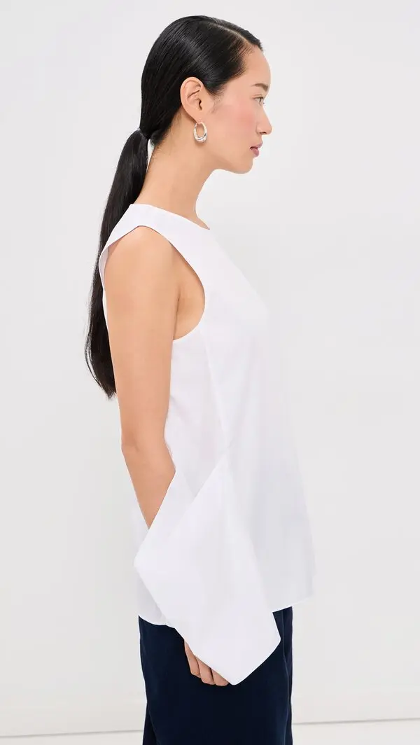 Tibi Eco Poplin Side Drape Top
