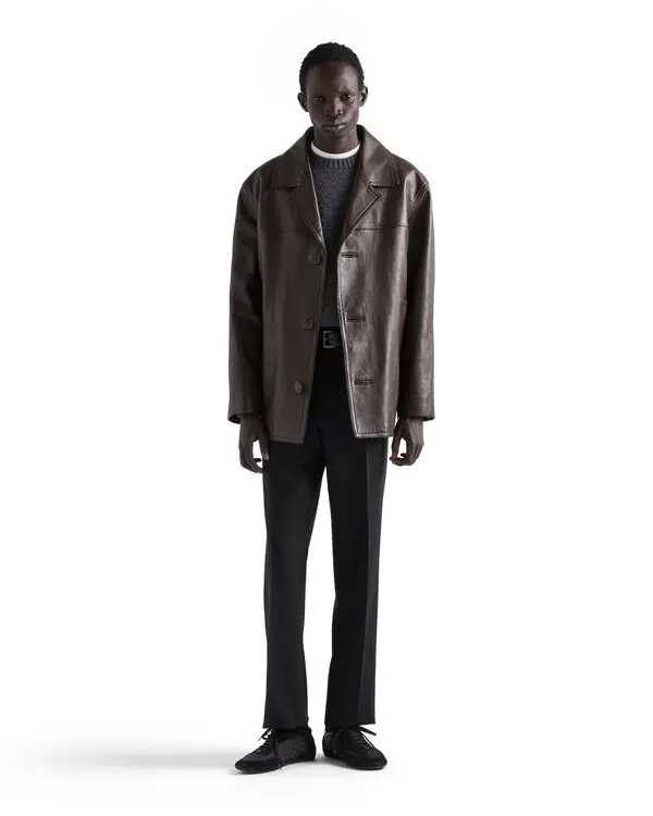 Prada Nappa Leather Caban Jacket