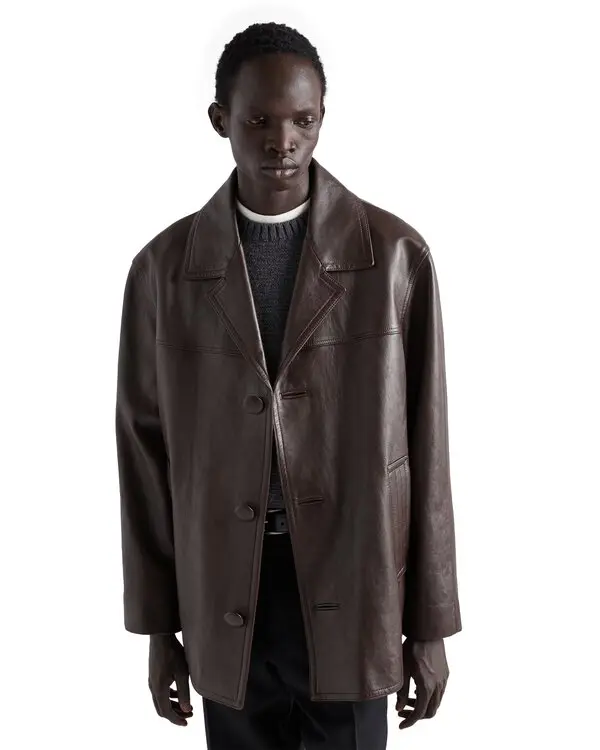 Prada Nappa Leather Caban Jacket
