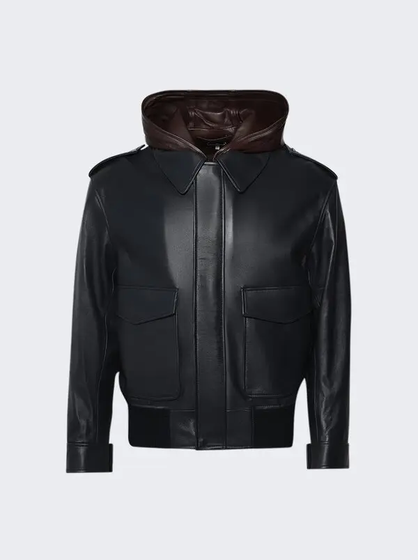 Loewe Hooded Leather Jacket