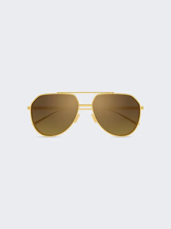 Bottega Veneta Metal Aviator Sunglasses
