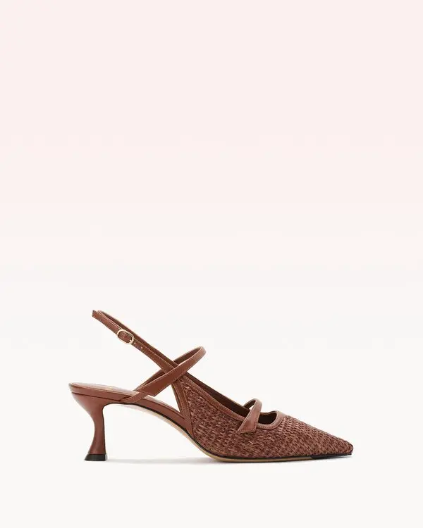 ALEXANDRE BIRMAN Tita 60 Raffia Slingback Heels