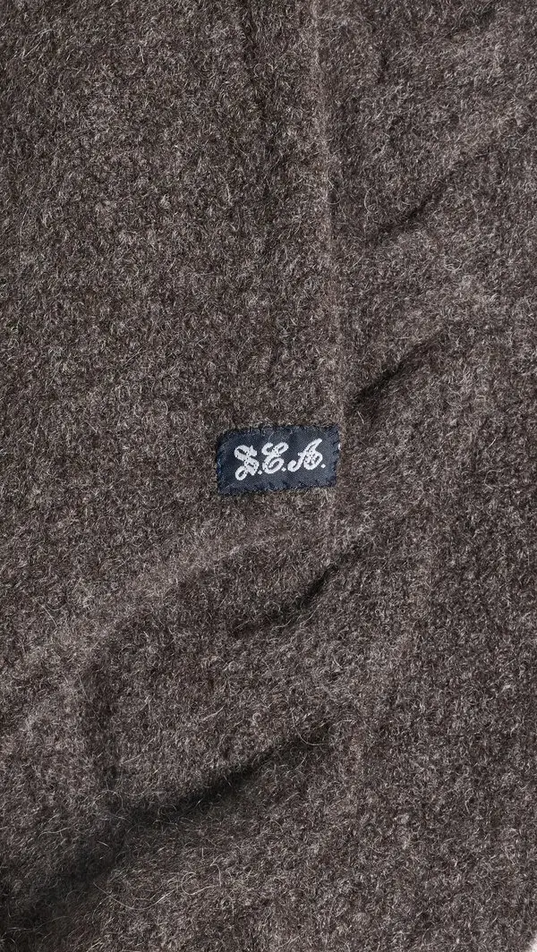 Sea Cable Knit Hood Scarf - Charcoal