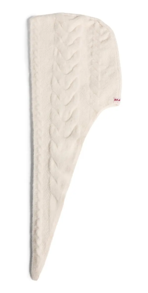 Sea Cable Knit Hood Scarf - Cream