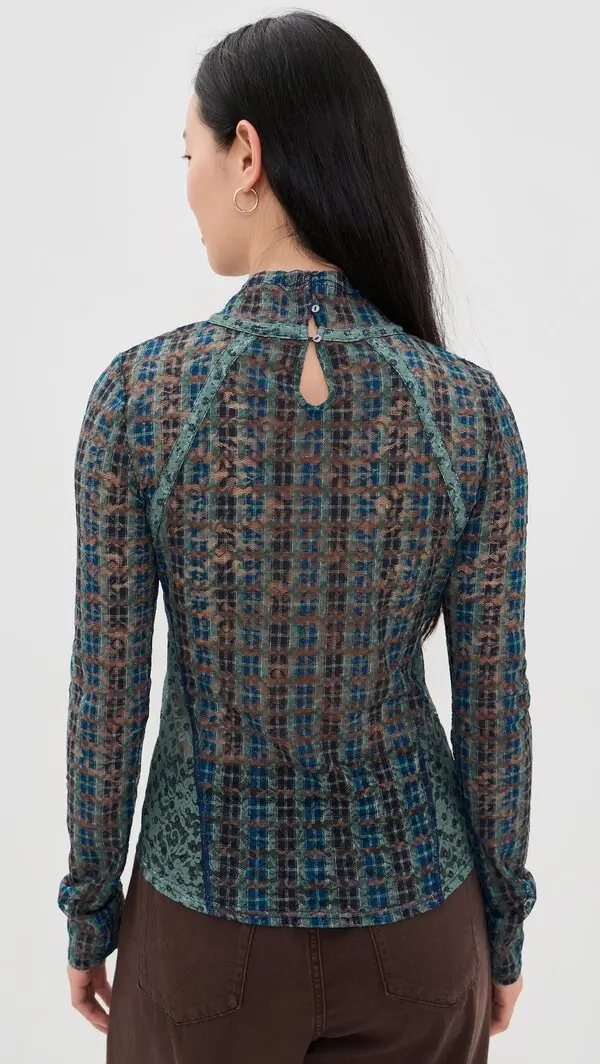 Free People Lyric Lace Mock Neck Long Sleeve Top