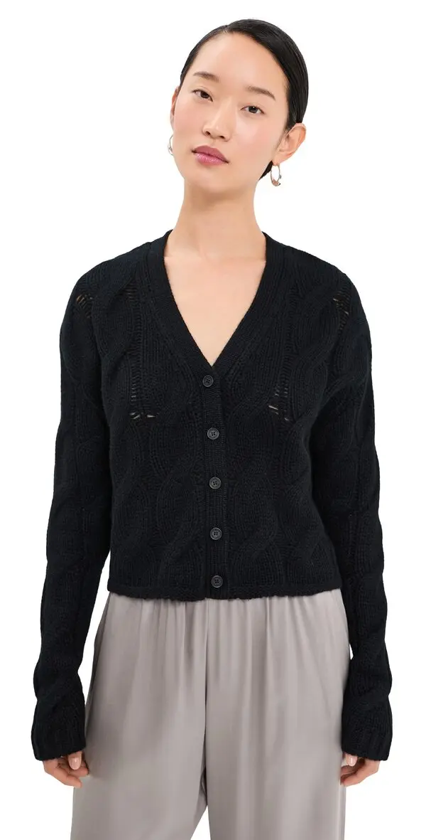 Sablyn Jolie Cropped Cashmere Cable Cardigan