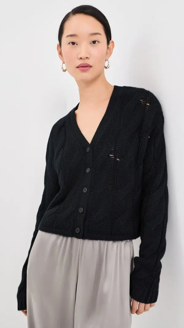 Sablyn Jolie Cropped Cashmere Cable Cardigan