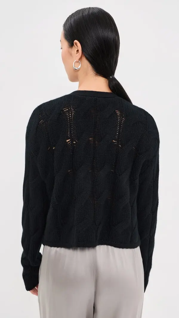 Sablyn Jolie Cropped Cashmere Cable Cardigan