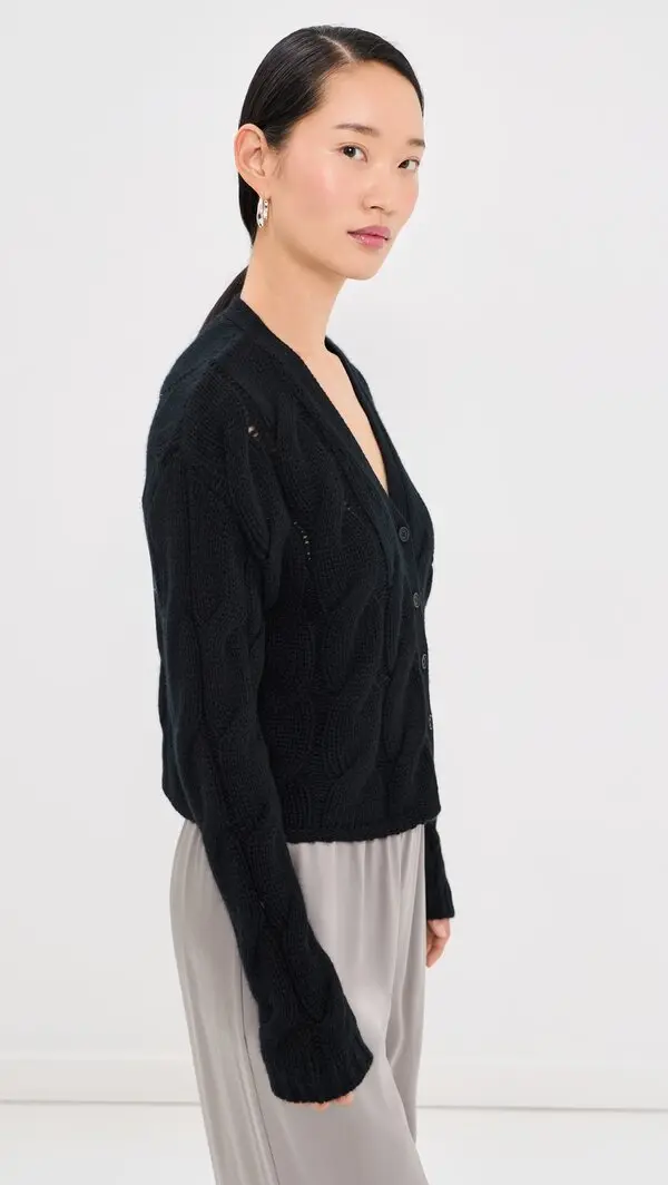 Sablyn Jolie Cropped Cashmere Cable Cardigan