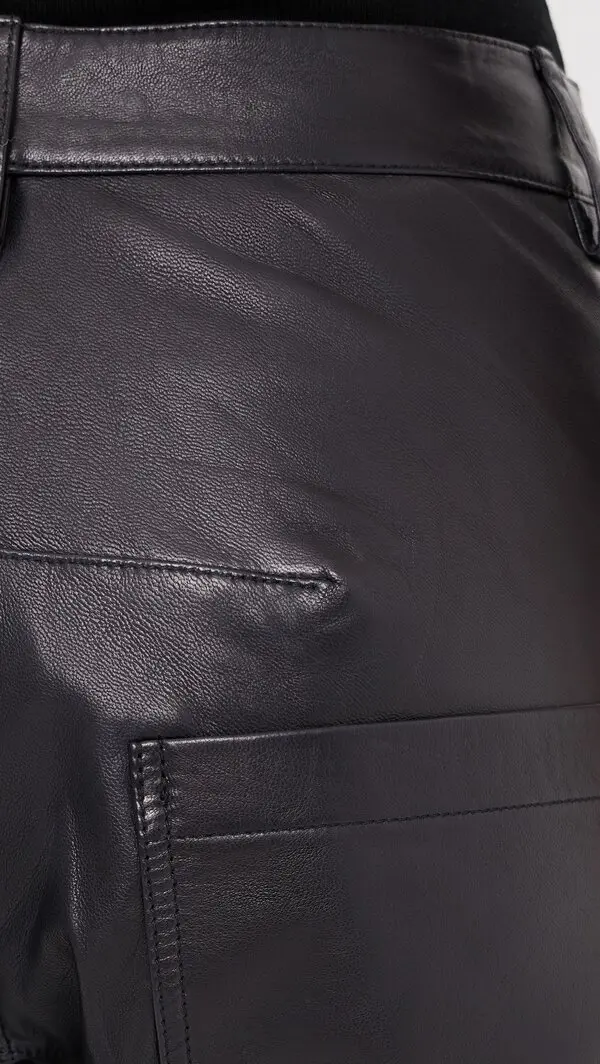 NILI LOTAN Shon Leather Barrel Pants