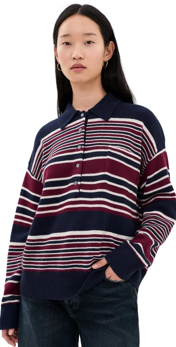 Good American The Oversized Rugby Sweater
