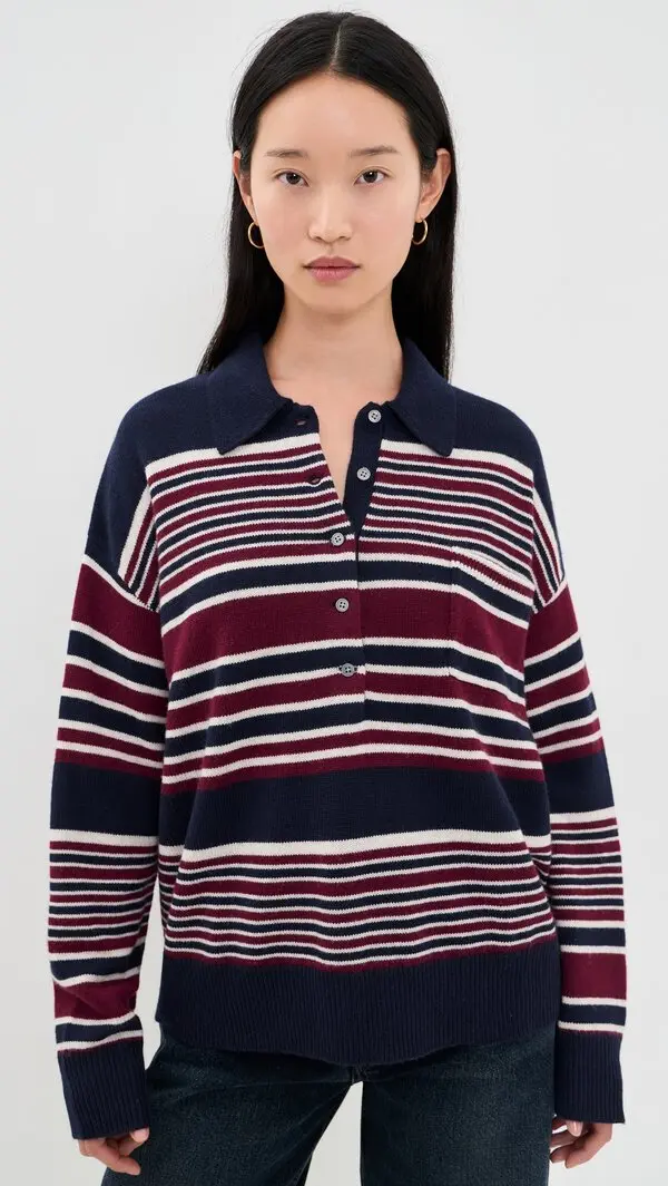 Good American The Oversized Rugby Sweater