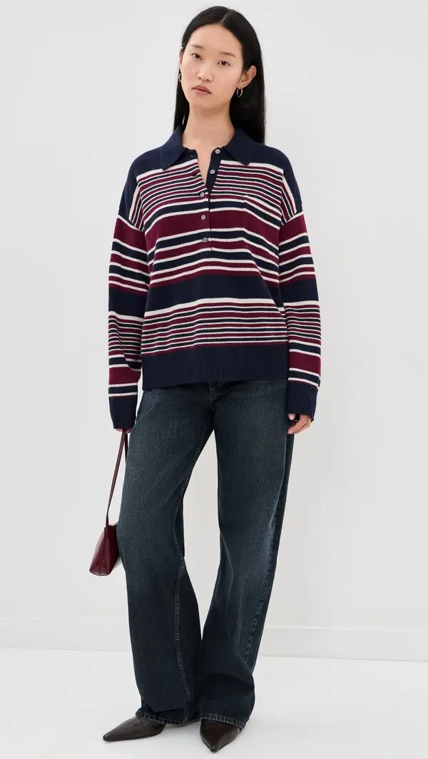 Good American The Oversized Rugby Sweater