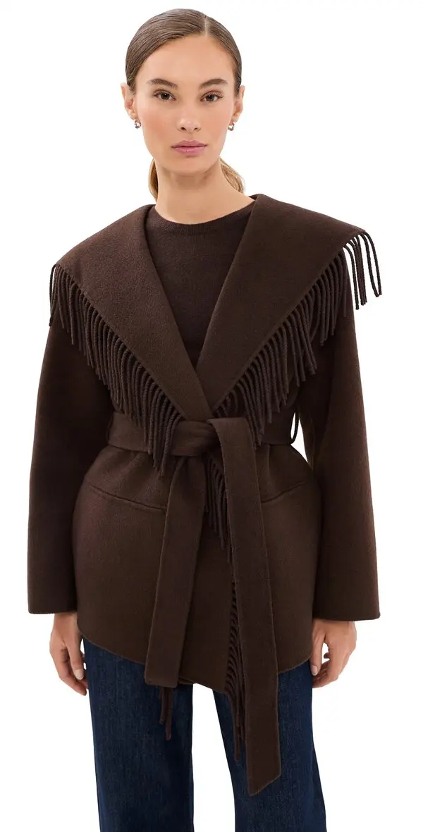 Simkhai Rowen Fringe Jacket - Chocolate