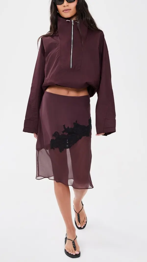 SIR. Noria Silk Midi Skirt
