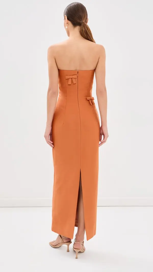 LEO LIN Rayna Bow Bustier Maxi Dress