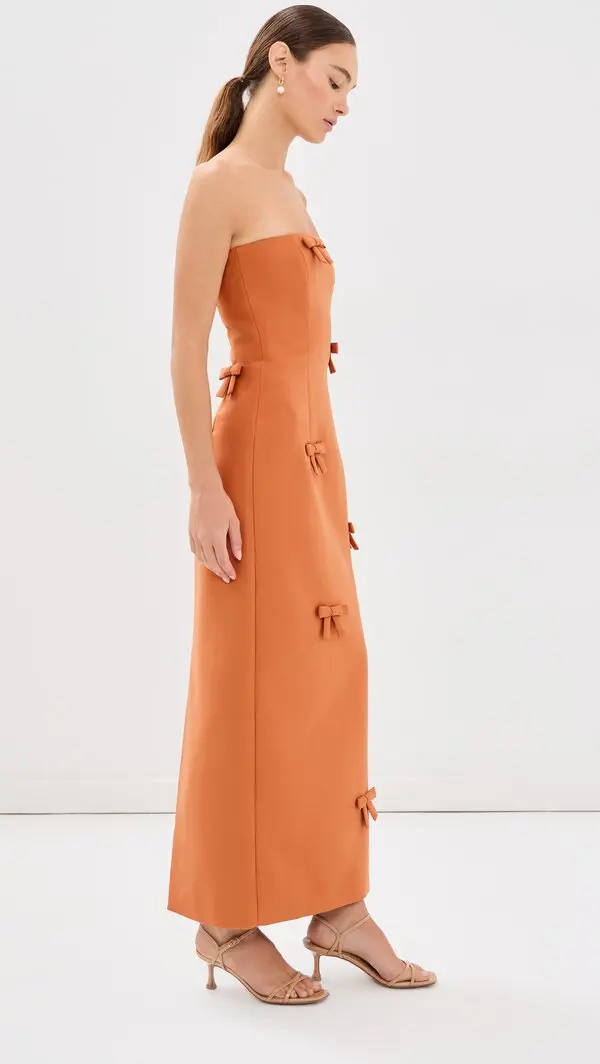LEO LIN Rayna Bow Bustier Maxi Dress
